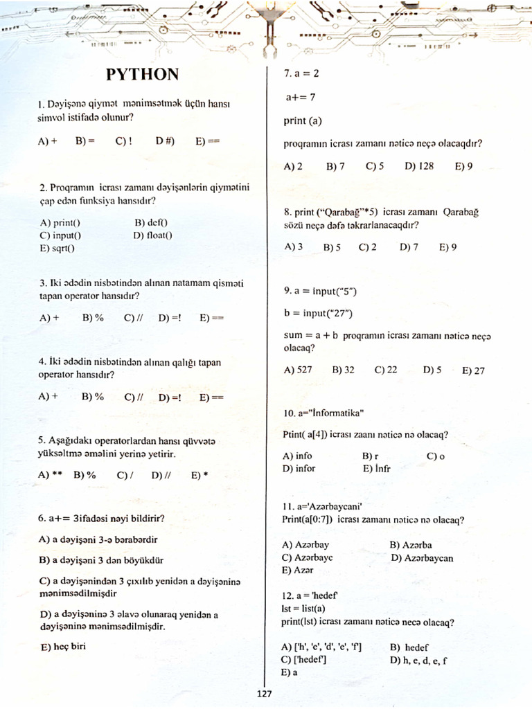 Hədəf-Python-Test . | PDF