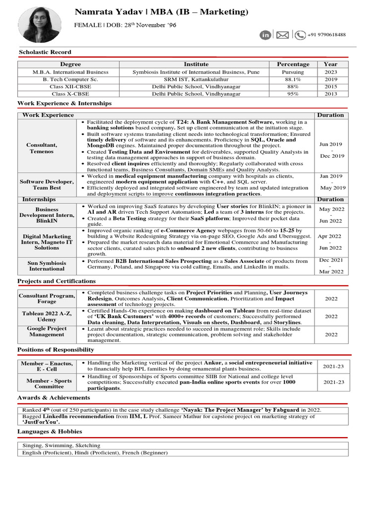Namrata Yadav - Resume-3 | PDF