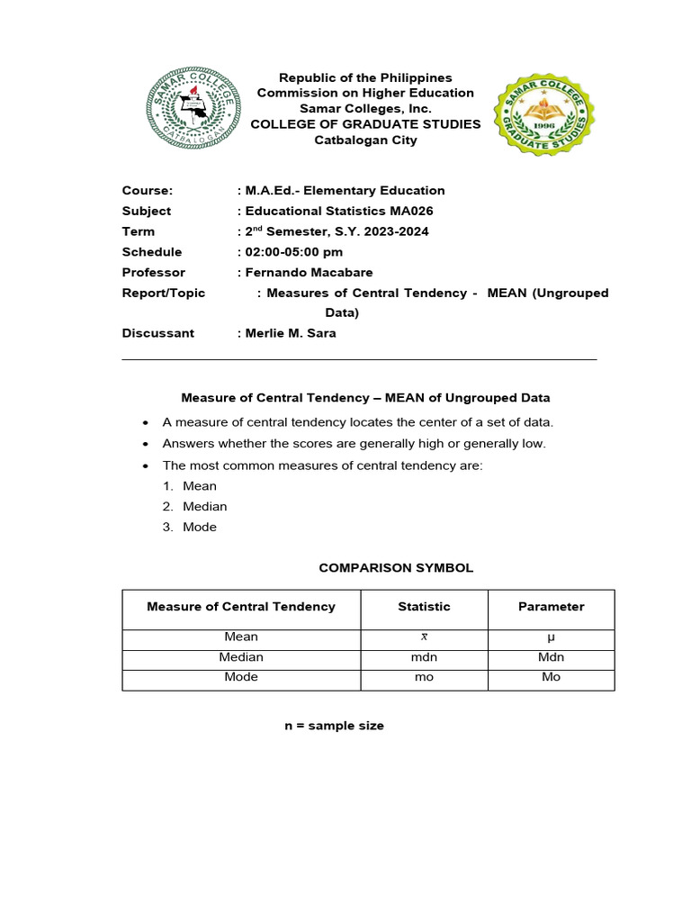 Statistic Pdf Mean Summation