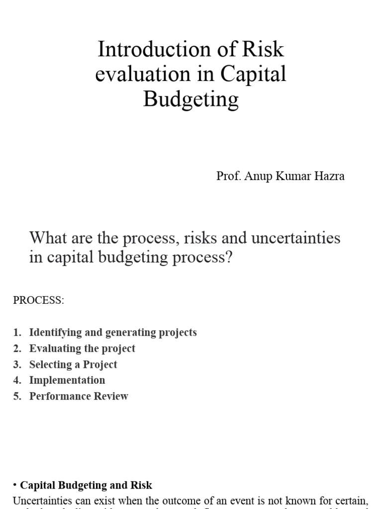 M4 - M2 - Capital Budgeting and Risk Analysis | PDF