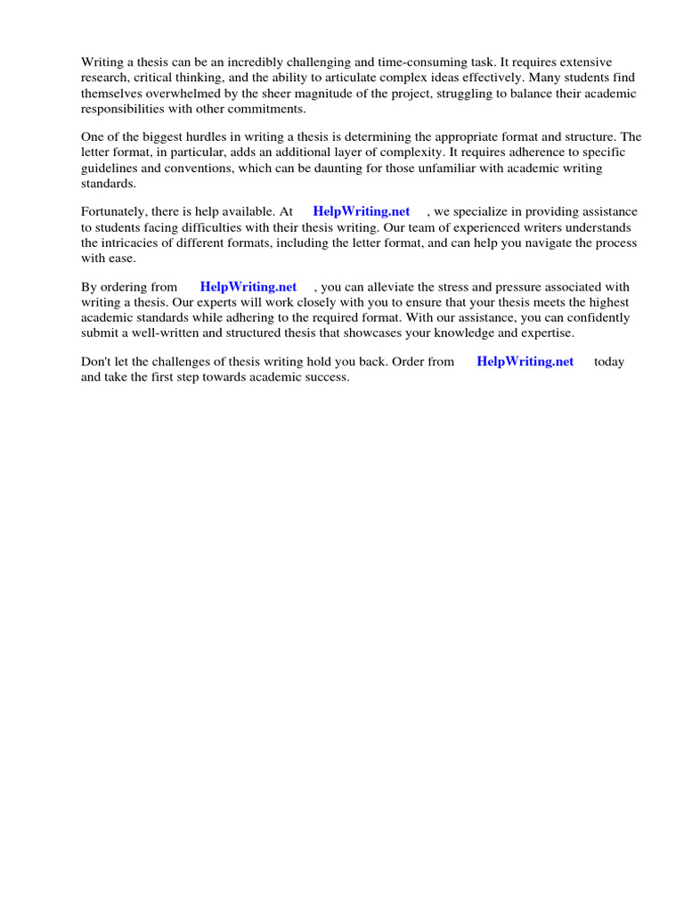 Thesis Letter Format | PDF