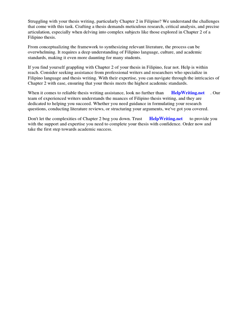 Chapter 2 Thesis Sa Filipino | PDF
