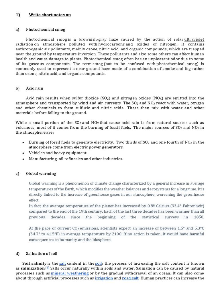 Evs Assignment All Answers | PDF | Radiation | N Ox