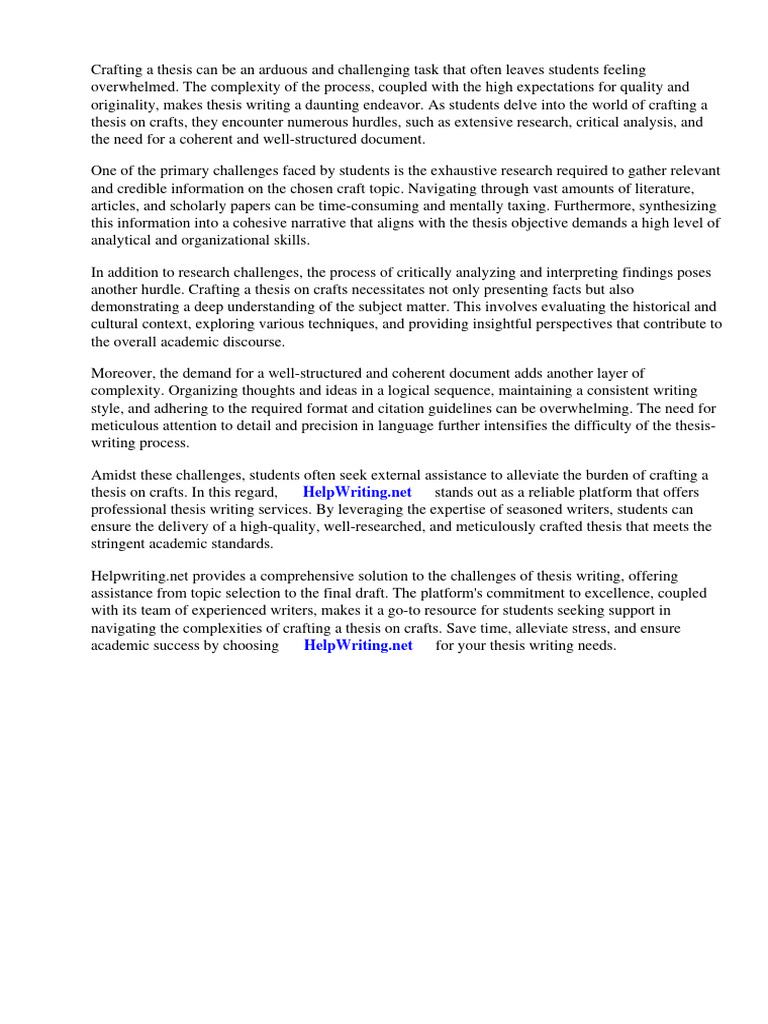 Crafts Thesis | PDF