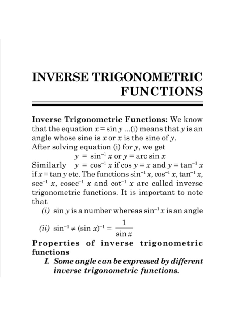 Maths Class 12 Notes | PDF