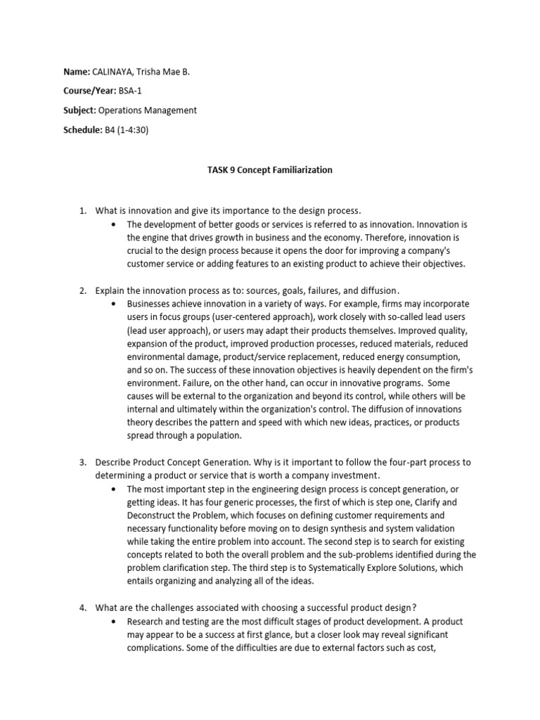 TASK 9 - Concept Familiarization | PDF | Innovation | Business Economics