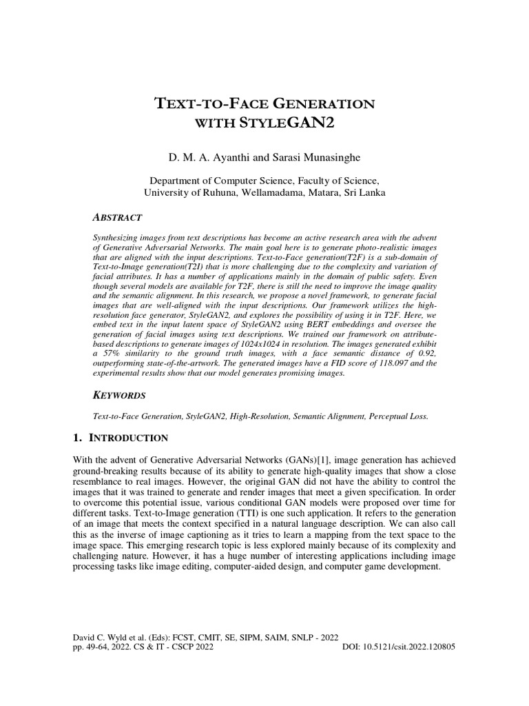 T - F G S Gan2: EXT TO ACE Eneration With Tyle | PDF | Matrix (Mathematics) | Data Compression