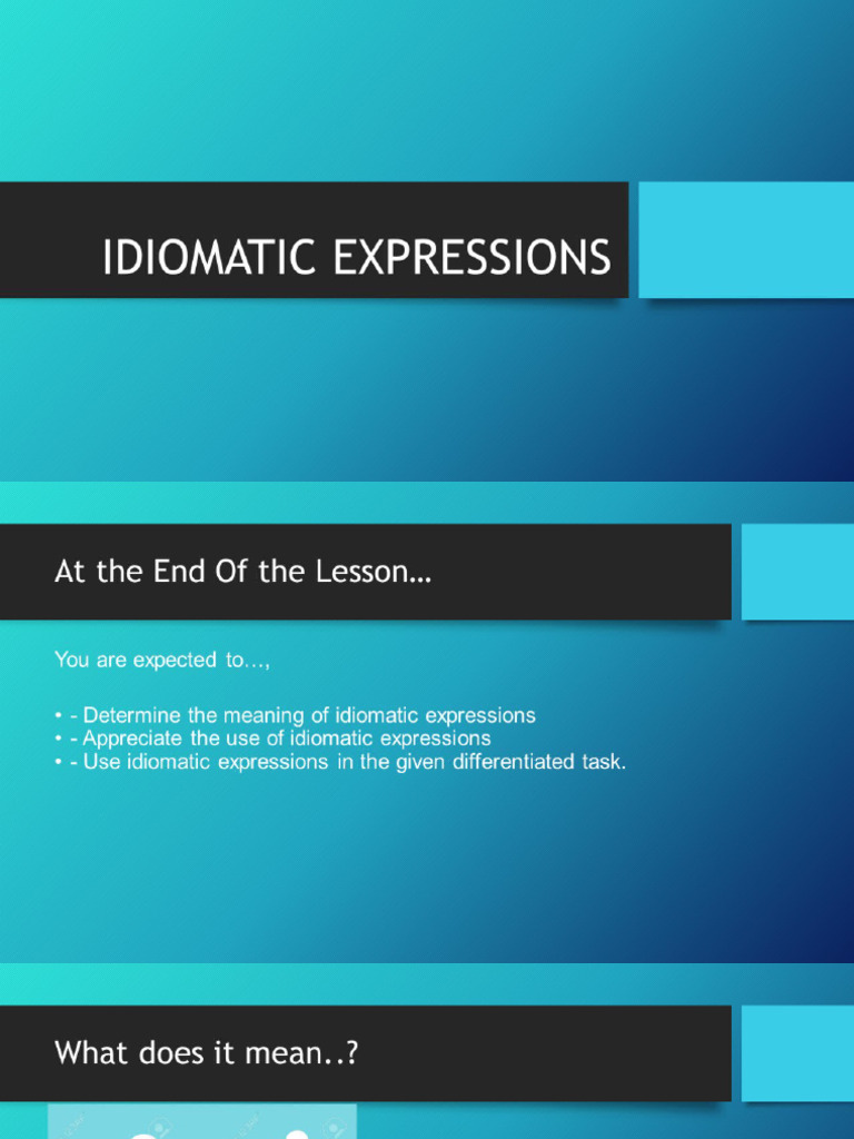 Idiomatic Expressions | PDF
