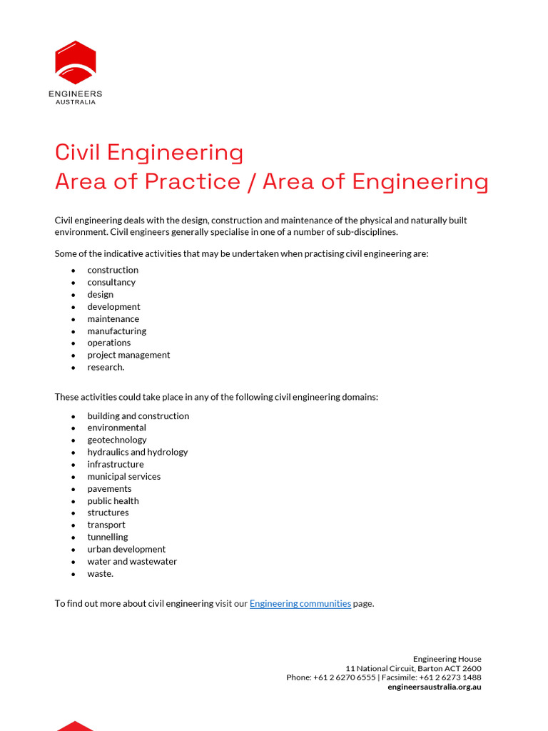 Civil Engineering Overview and Registration | PDF