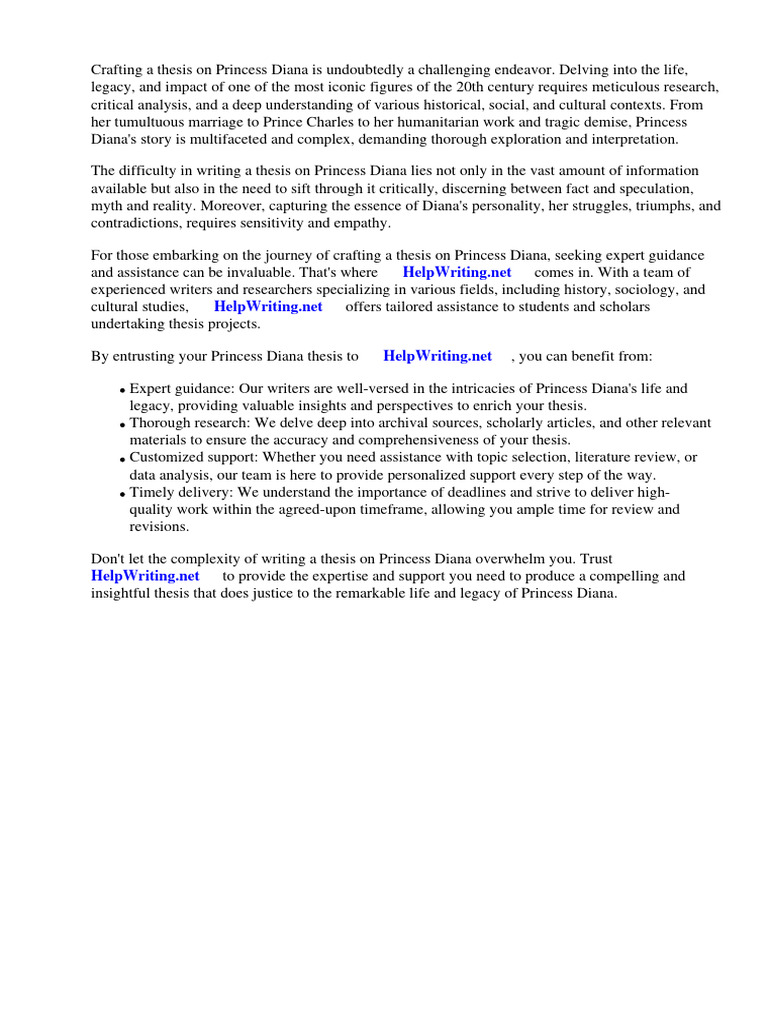 Princess Diana Thesis | PDF