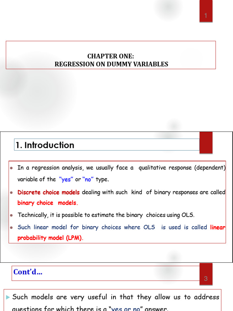 Econometrics II Chapter One | PDF | Categorical Variable | Regression Analysis