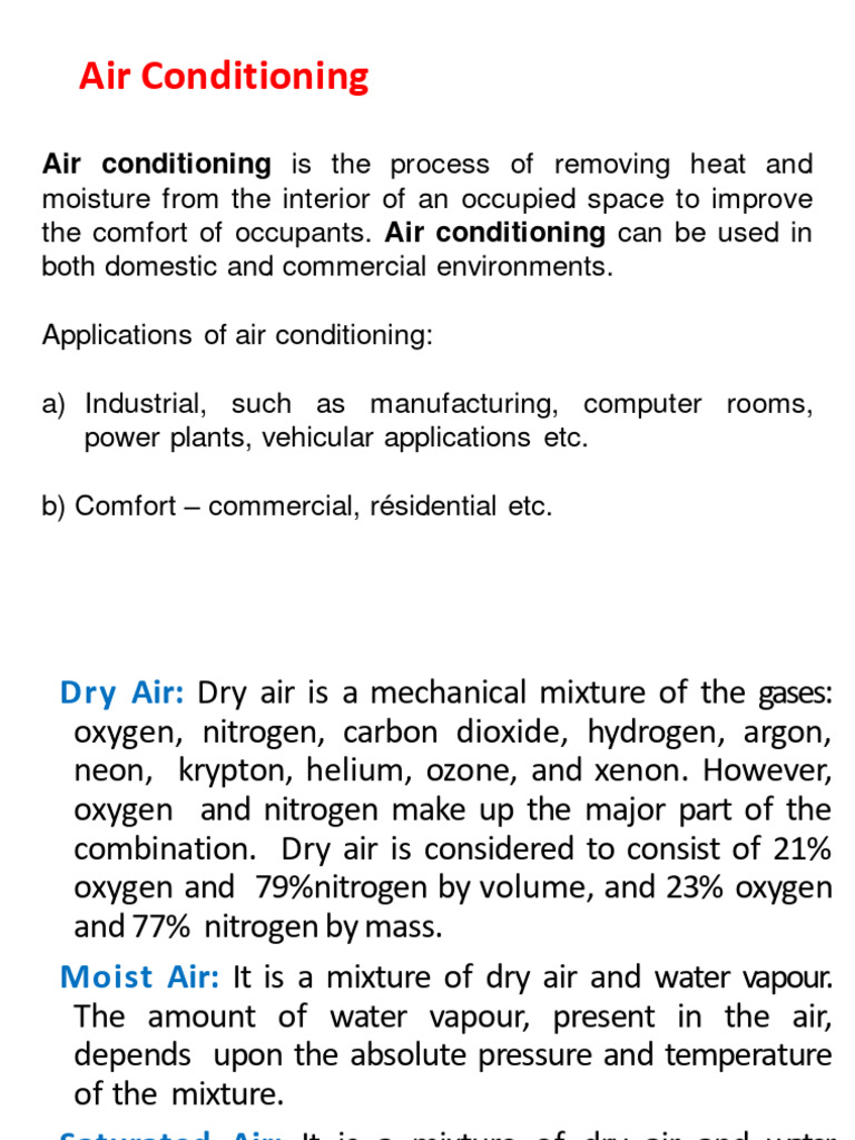 UNIT II Air-Conditioning | PDF | Atmosphere Of Earth | Humidity