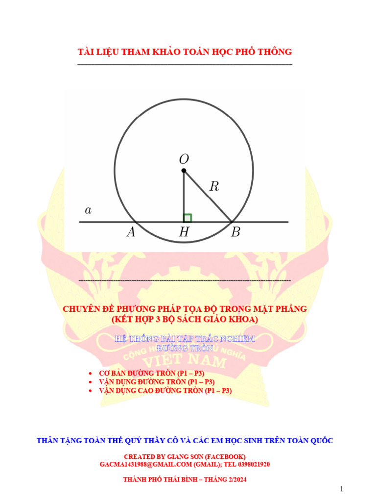 He Thong Bai Tap Trac Nghiem Duong Tron Toan 10 Co Ban VD VDC | PDF