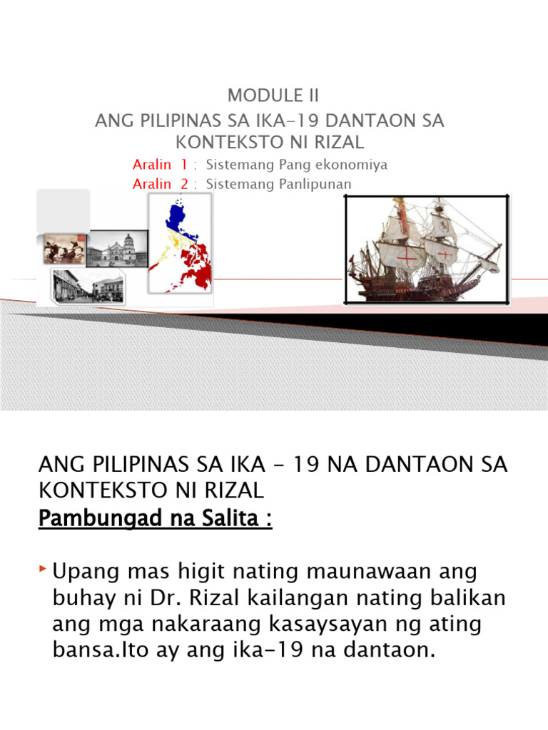 Rizal Module 2 PPT 19 Dantaon 19th Century A.12 | PDF