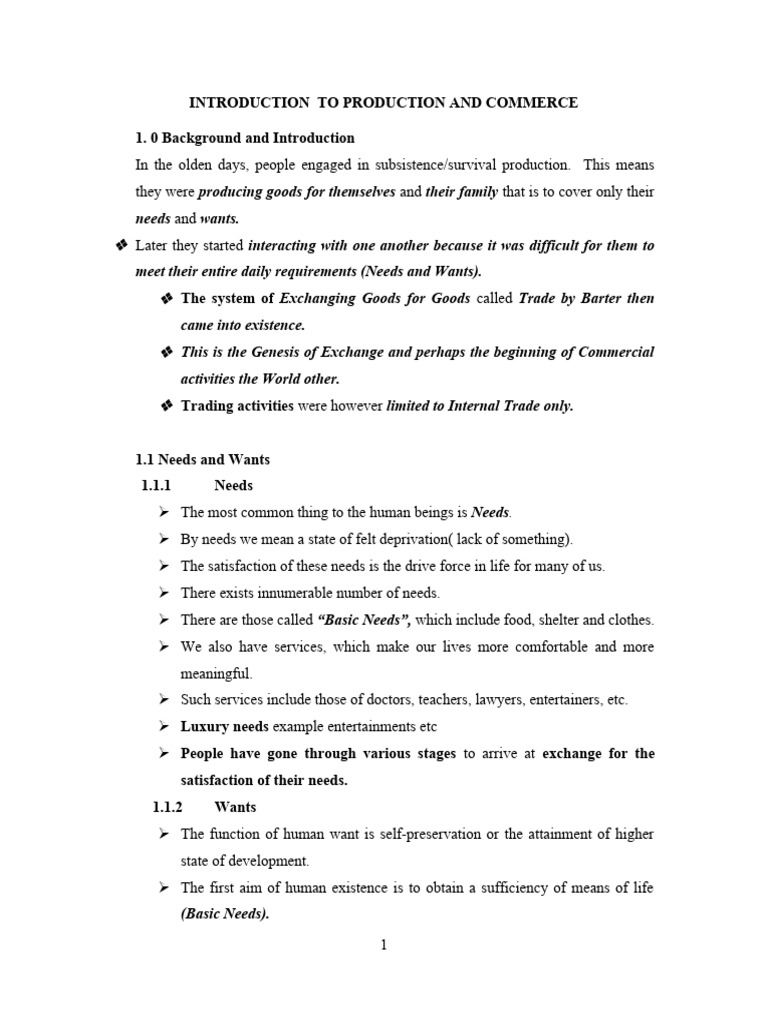 Introduction To Production and Commerce | Download Free PDF | Goods ...