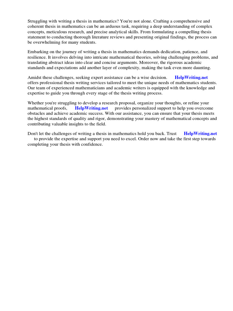 Example of Thesis Title in Math | PDF | Thesis | Mathematics