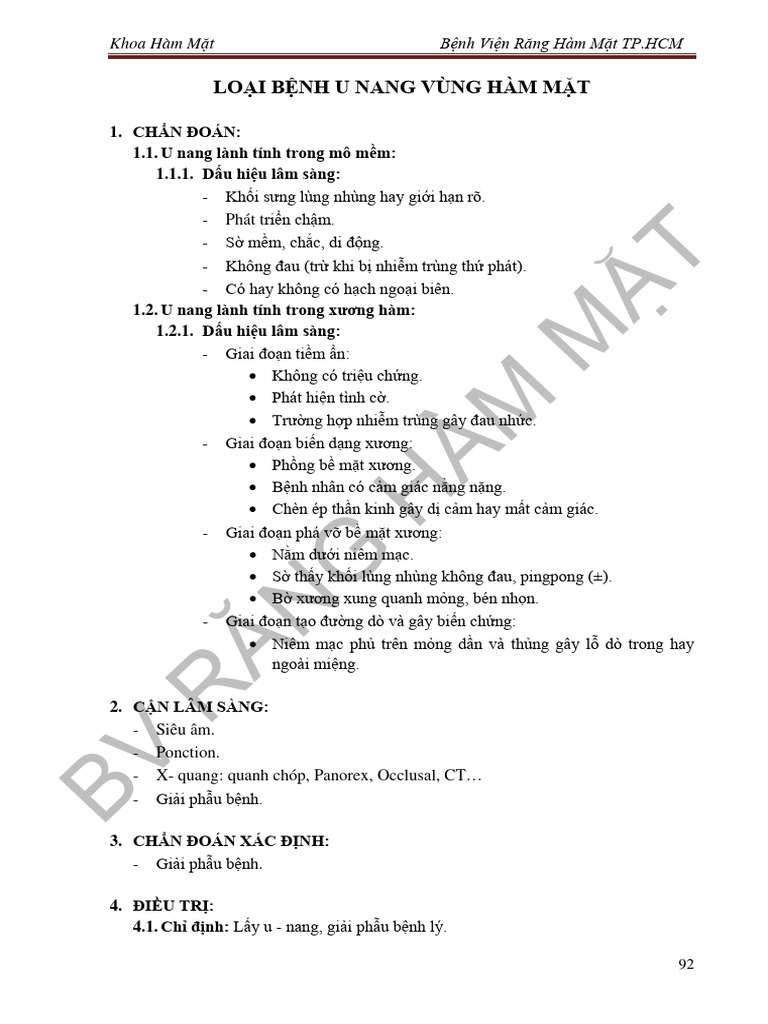 RHM - 60-Loai Benh U Nang Vung Ham Mat | PDF