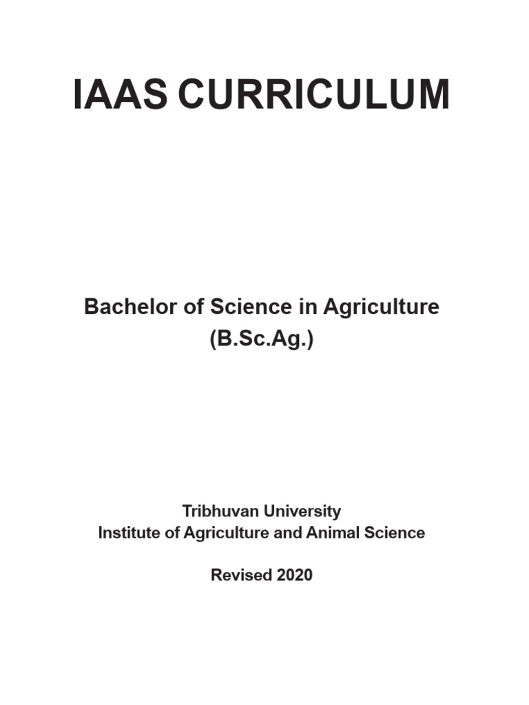 BScAg-IAAS IAAS-TU 2020 | PDF | Agriculture