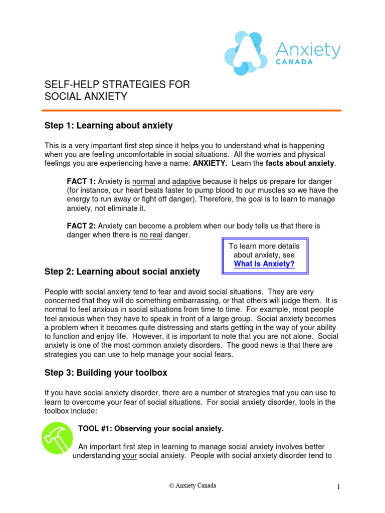 Manage Social Anxiety: Self-Help Tools | PDF | Business