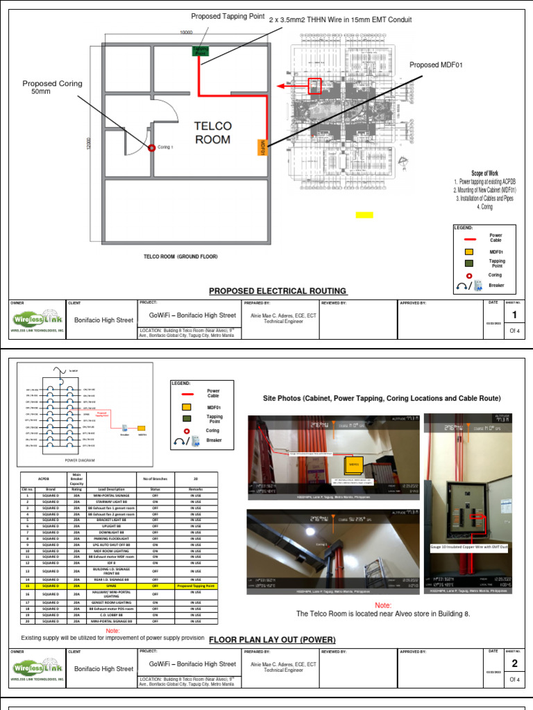 2 X 3.5mm2 THHN Wire in 15mm EMT Conduit Proposed Tapping Point | PDF ...