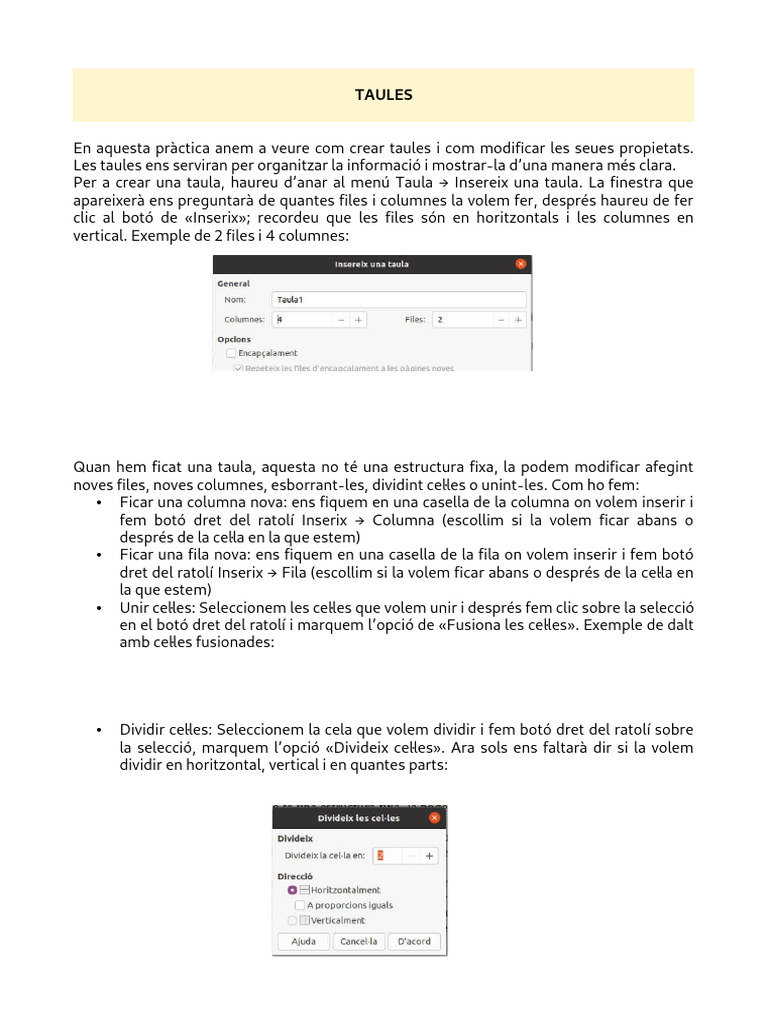 Activitat TAULES Writer | PDF