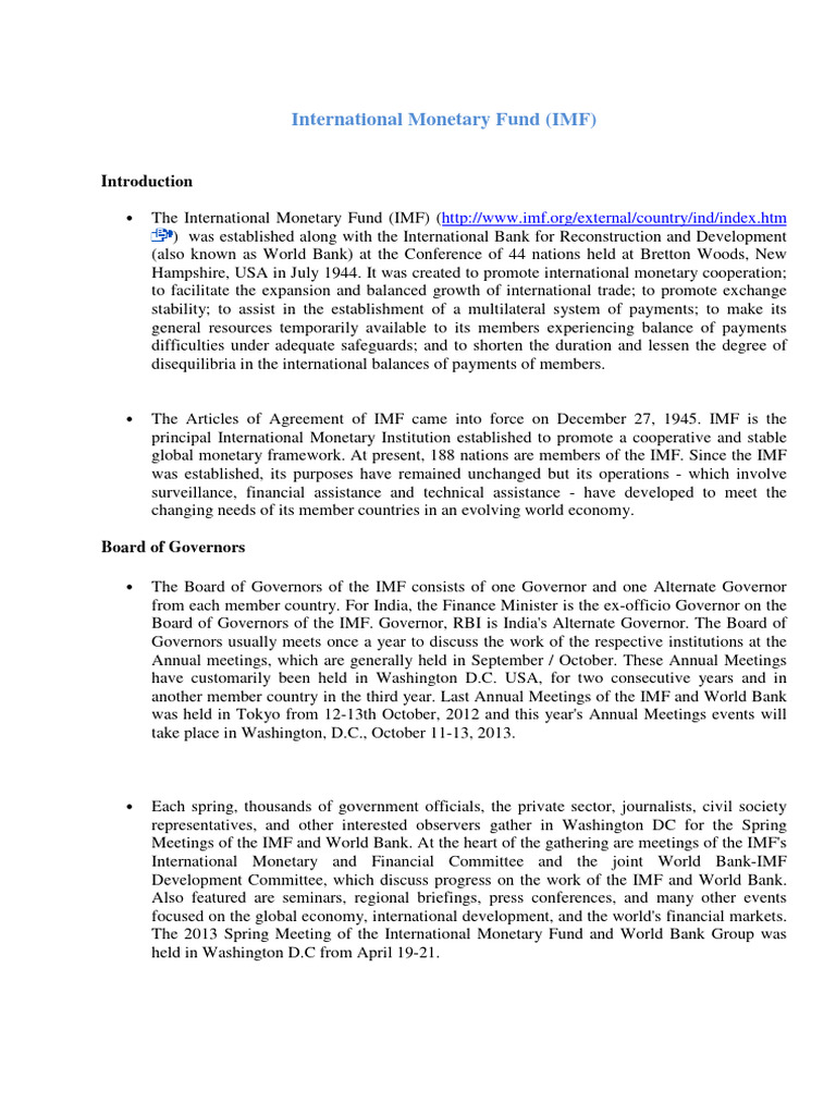 About IMF | PDF