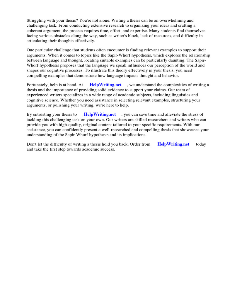Sapir Whorf Hypothesis Examples PDF | PDF | Science & Mathematics