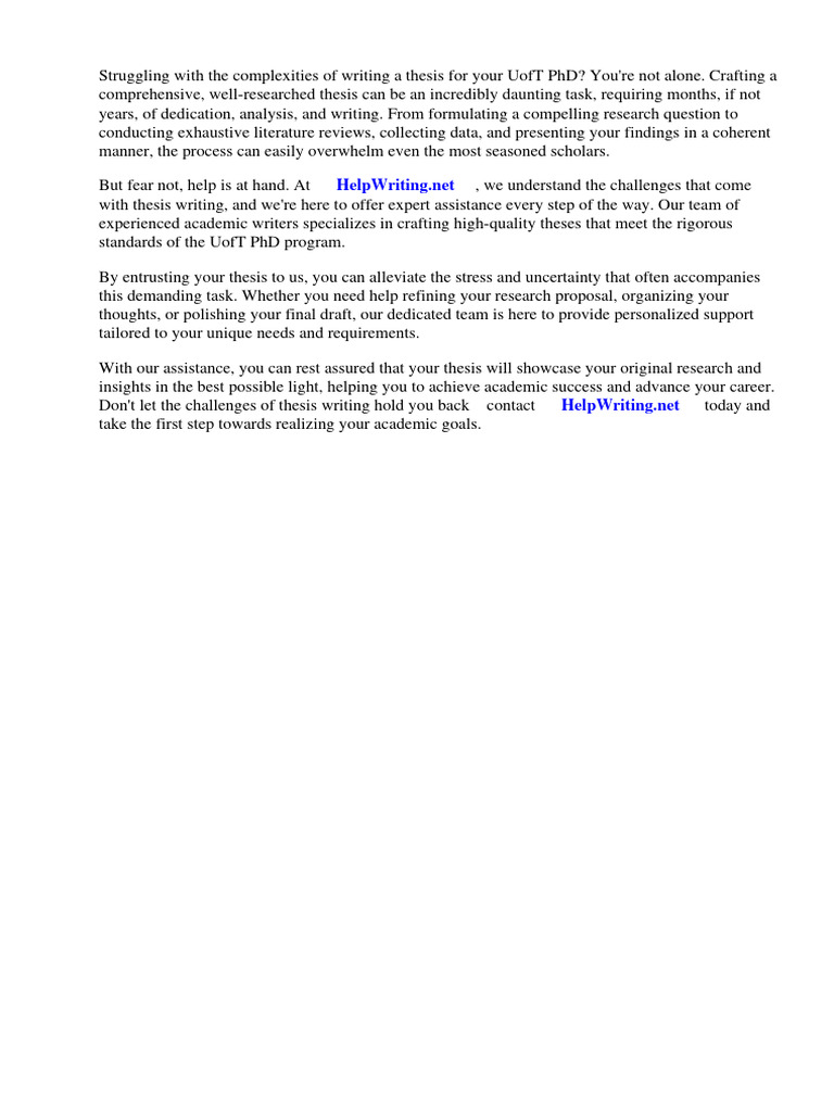 Uoft PHD Thesis | PDF | Thesis | Doctor Of Philosophy