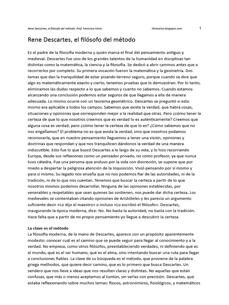 05 Desc Sav | PDF | René Descartes | Verdad