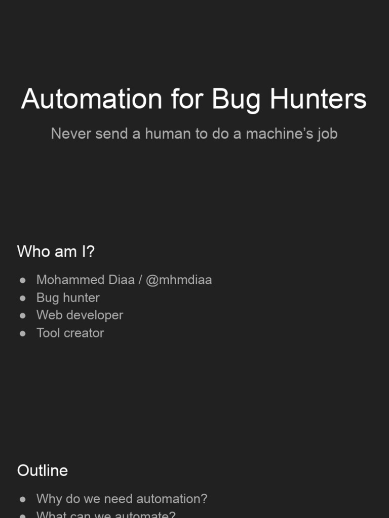 Automation for Bug Hunters | PDF