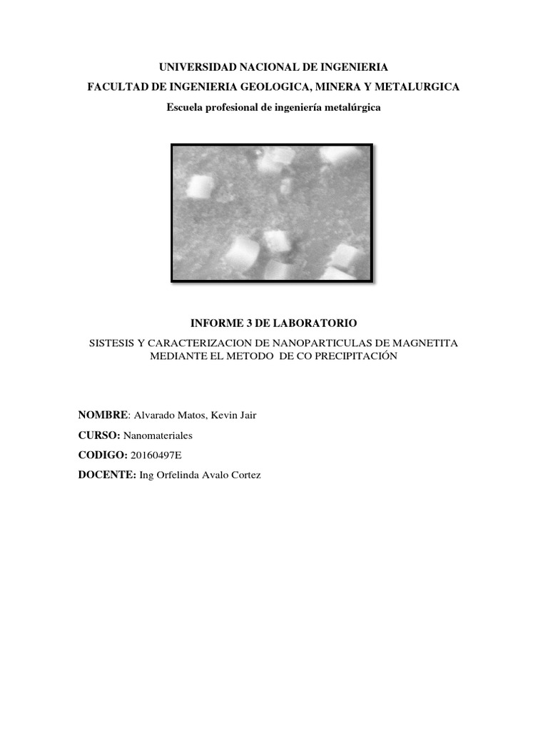 Informe3 Nano | PDF | Microscópio electrónico escaneando ...