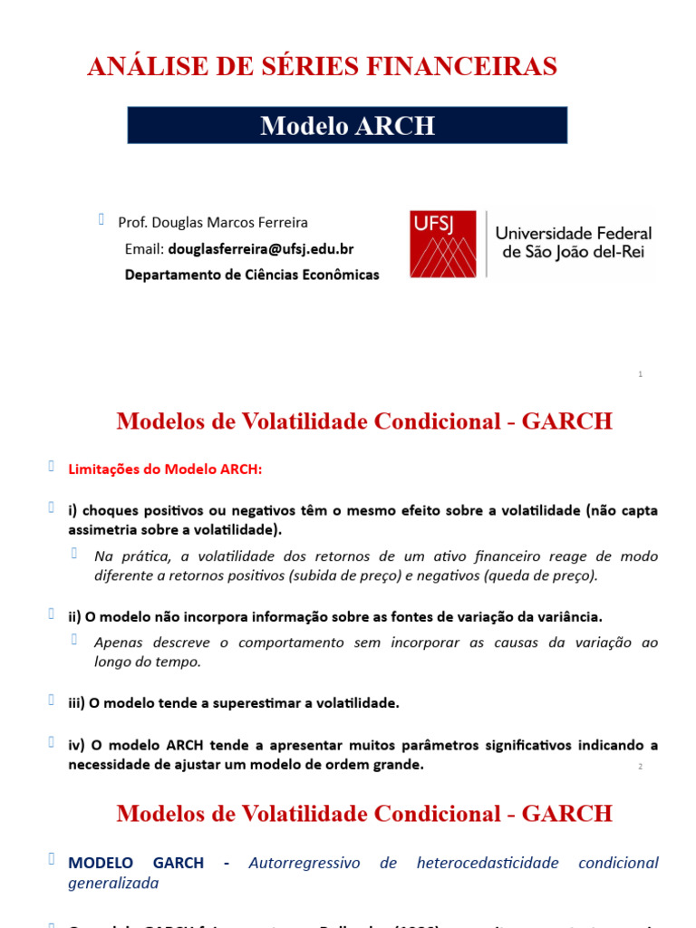 Análise de Modelos ARCH e GARCH em Séries Financeiras | PDF ...