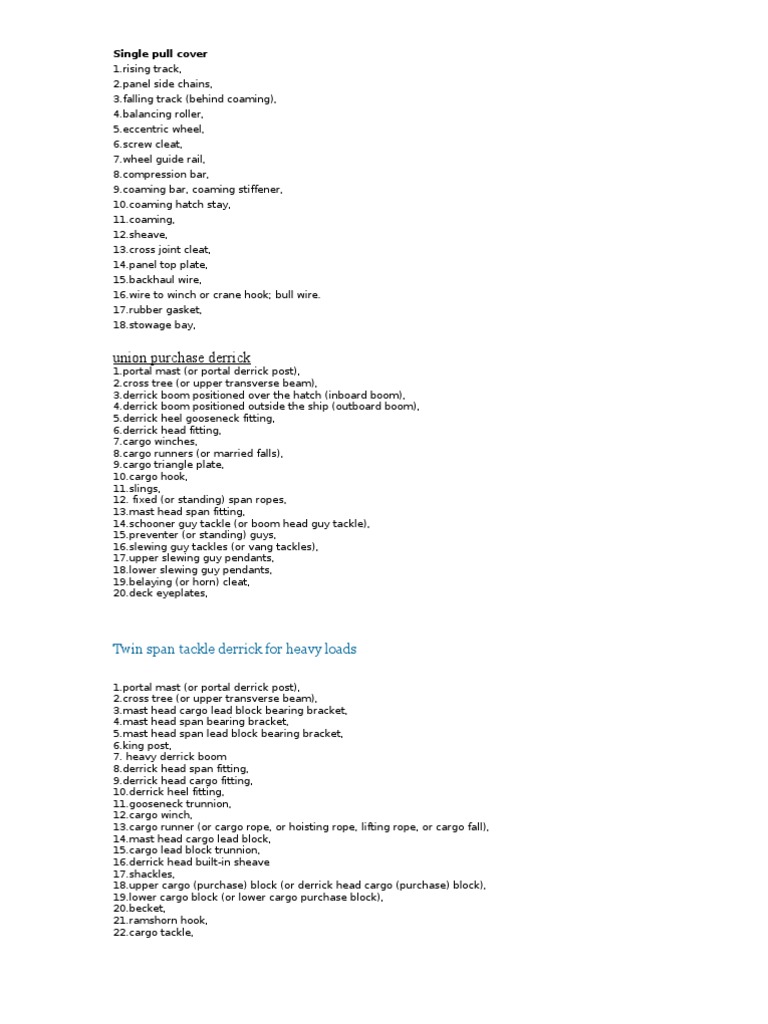 Deck Crane and Derrick Components Guide | PDF | Crane (Machine) | Water ...