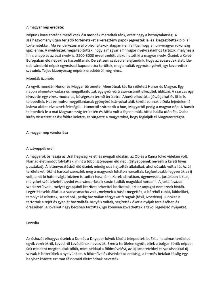 A magyar nép eredete | PDF