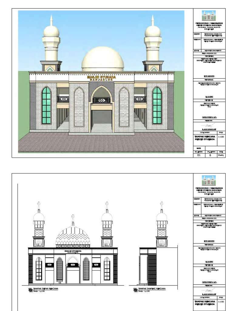 Gambar Renov Plafond Dan Lantai Granit Mesjid Syuhada | PDF
