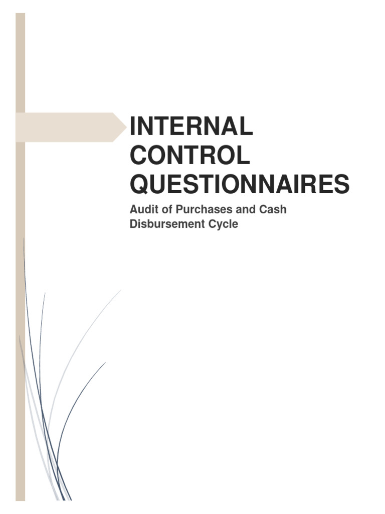 Internal Control Questionnaire - Audit of Purchases and Cash ...
