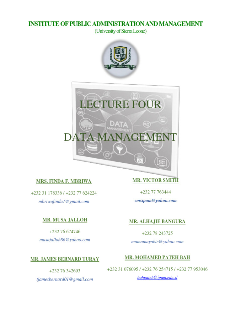 ICT1 - Lec - 4 - Data Management | PDF