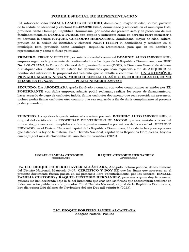 Poder Especial de Representación 23 | Descargar gratis PDF | República ...