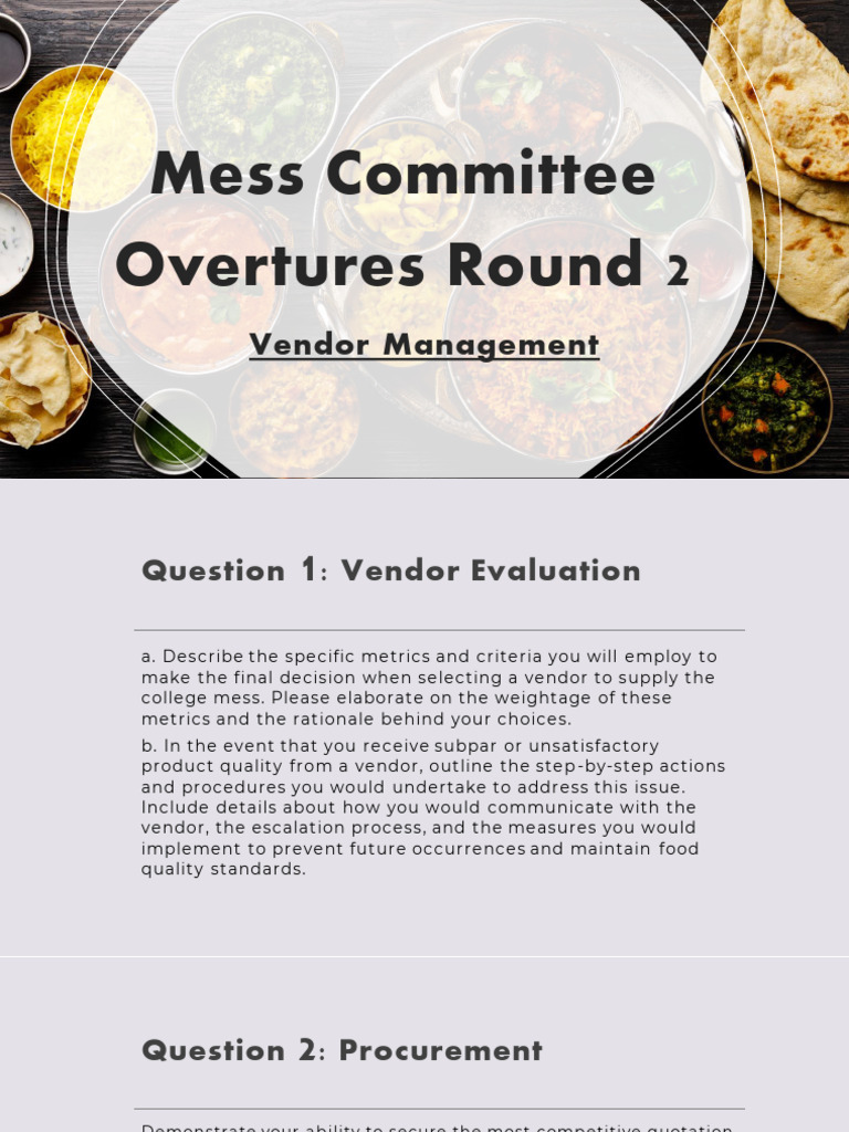 Mess Committee Overtures R2 | PDF