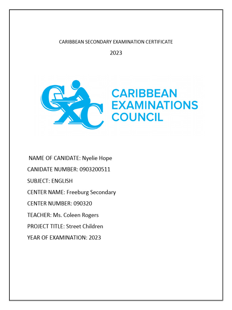 Caribbean Secondary Examination Certificate | PDF