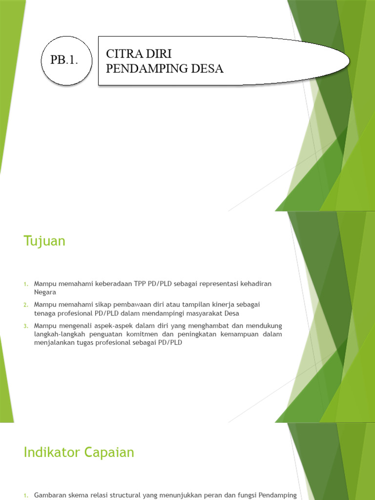 Materi PB.1. Citra Diri Pendamping Desa | PDF | Karier & Perkembangan | Pengembangan Diri