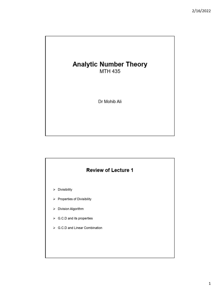 Lec 2 | PDF | Prime Number | Numbers