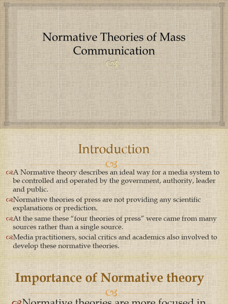 2.3 - Normative Theories of The Press | PDF | Communism | Theory