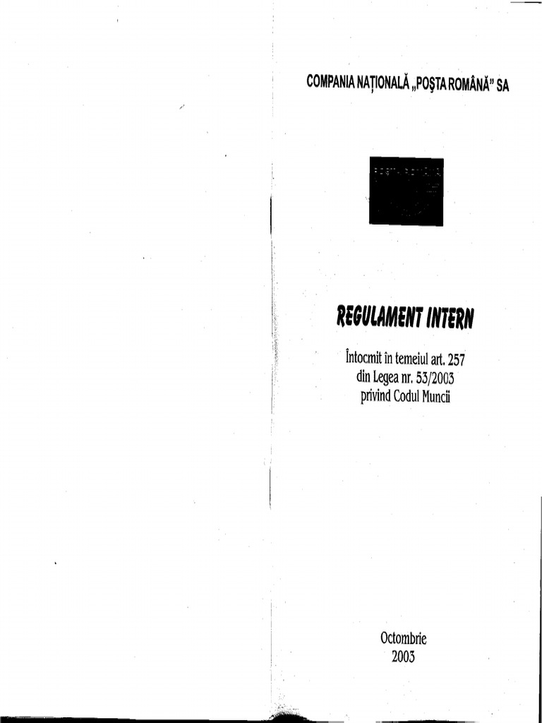 Regulament Intern CNPR | PDF