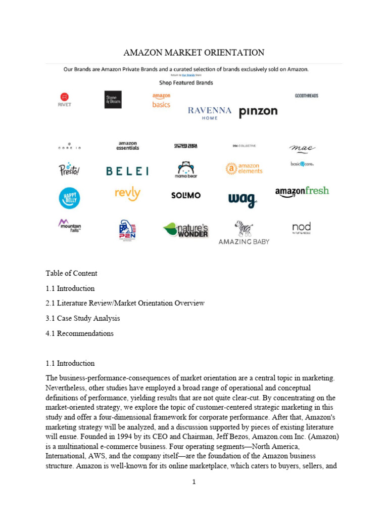Amazon Market Orientation-1 | PDF | Marketing | Strategic Management