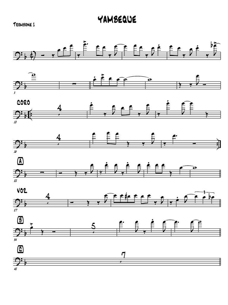 YAMBEQUE - Trombone 1.mus | PDF