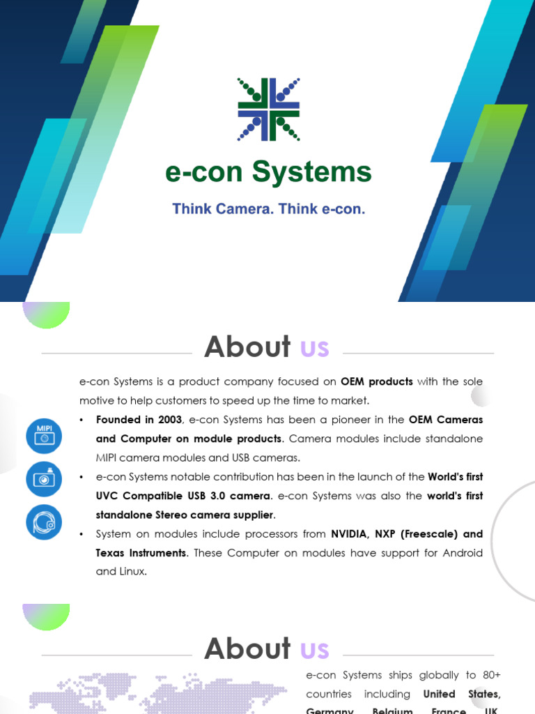 About. E-Con Systems | PDF | Technology & Engineering