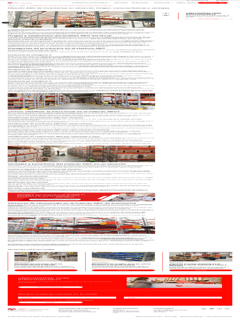 Método ABC de Inventarios en Almacén - Origen, Características y Ventajas - AR Racking | PDF ...
