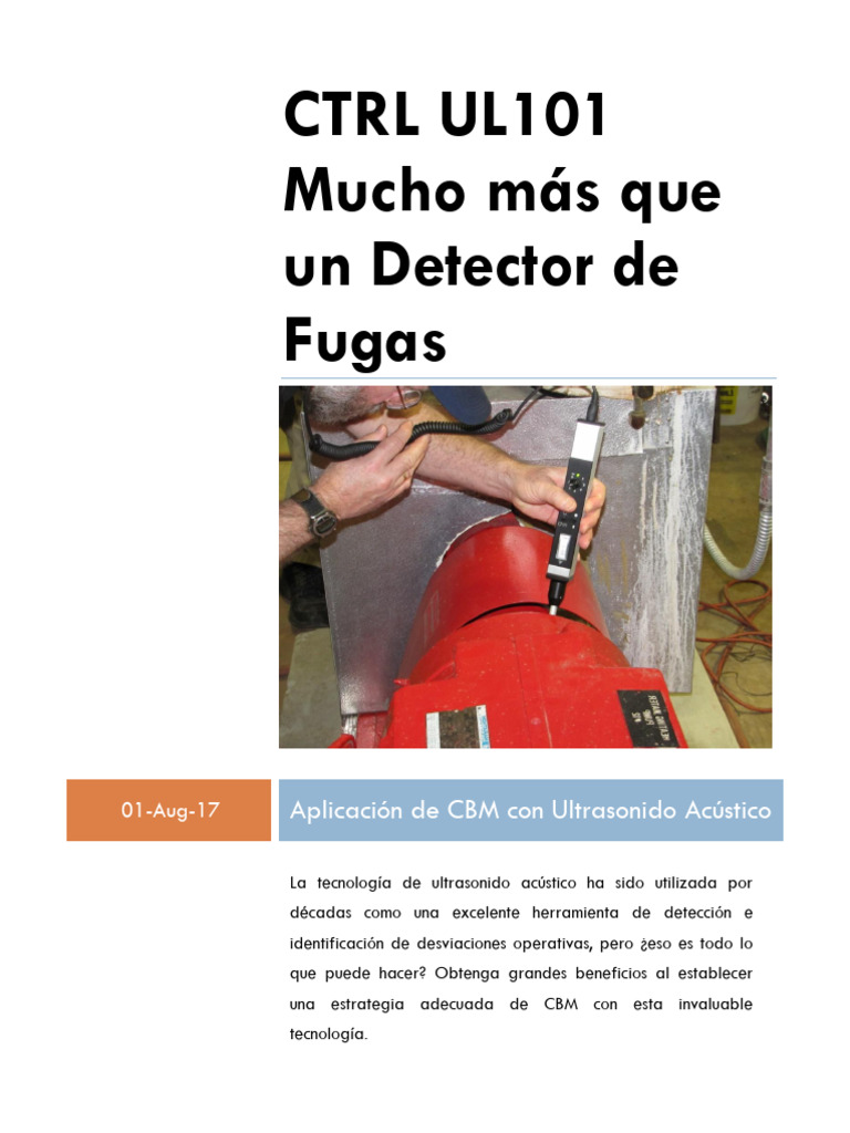 UL101 Mucho Mas Que Un Detector de Fugas | PDF | Ultrasonido | Rodamiento (Mecánico)