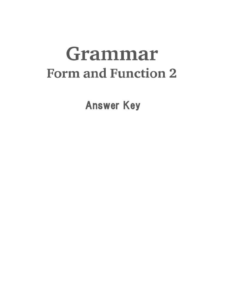 Grammar Form and Founction 2A SB | PDF